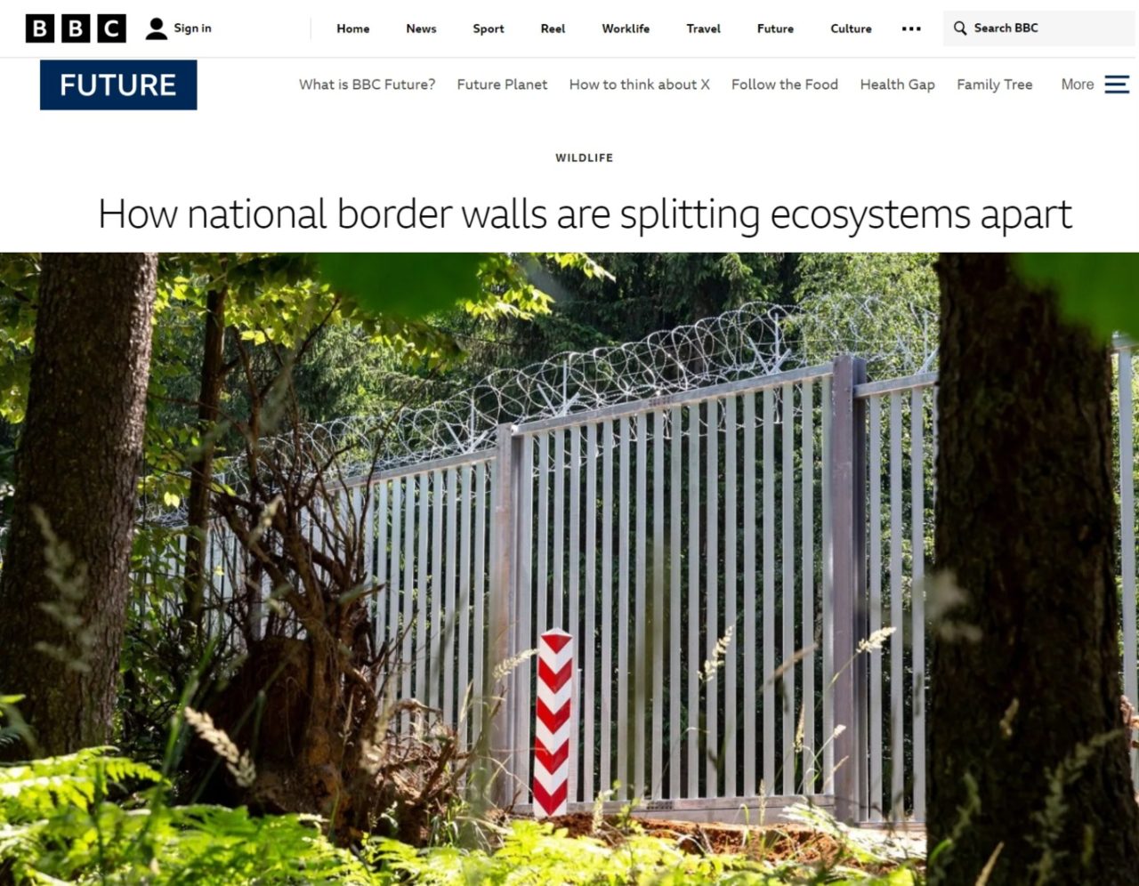 15.12.2022 – article on the impact of border wall on the ecosystem ...